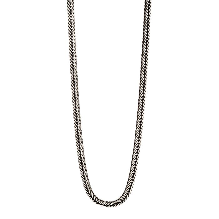 Silver Oxidised Foxtail Chain Necklace by Fred Bennett – Marston ...