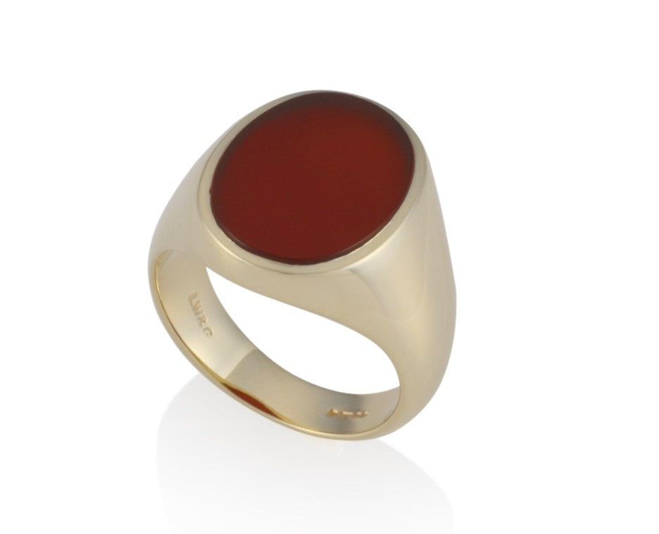Gold Oval Stone Set Signet Ring 17.00 x 13.00mm – Marston Barrett Limited